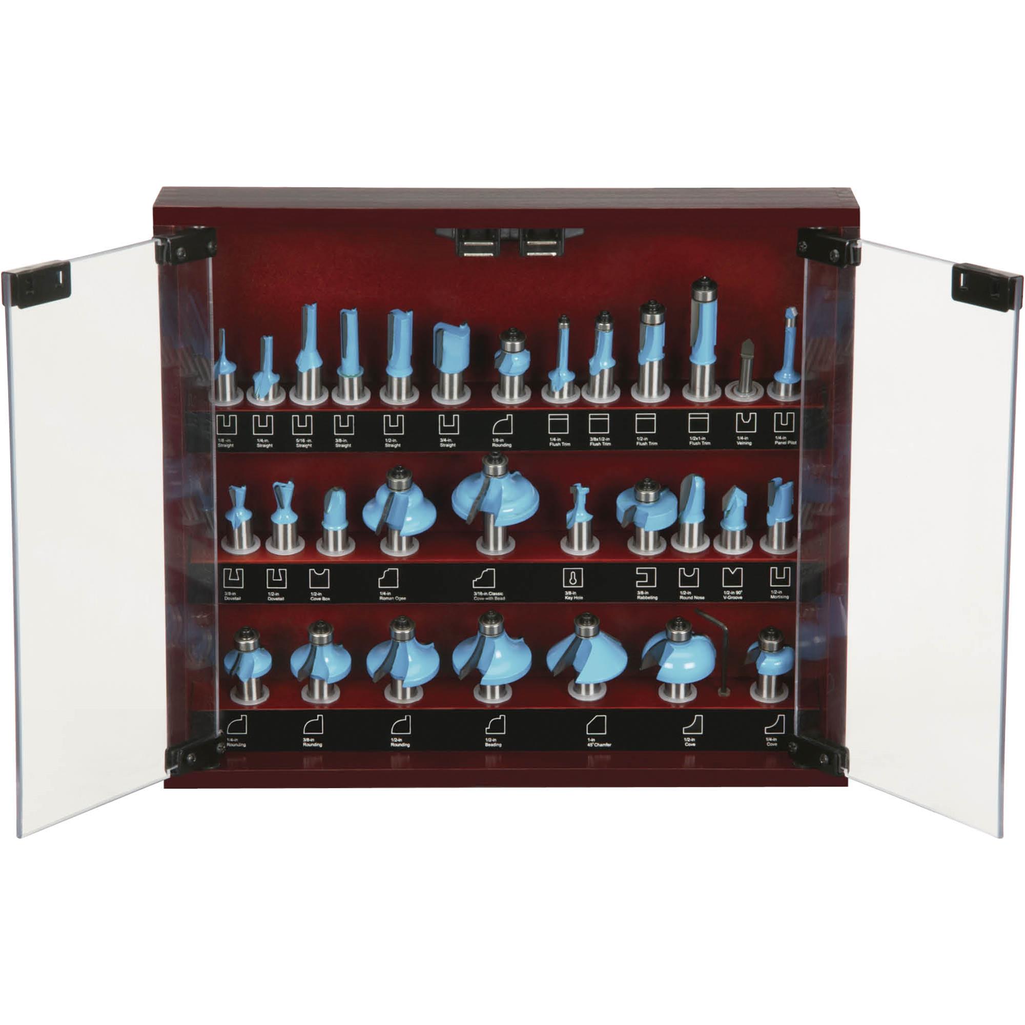 30 Pc. Carbide Tipped Router Bit Set, 1/2" Shank - Grizzly Industrial, Inc.