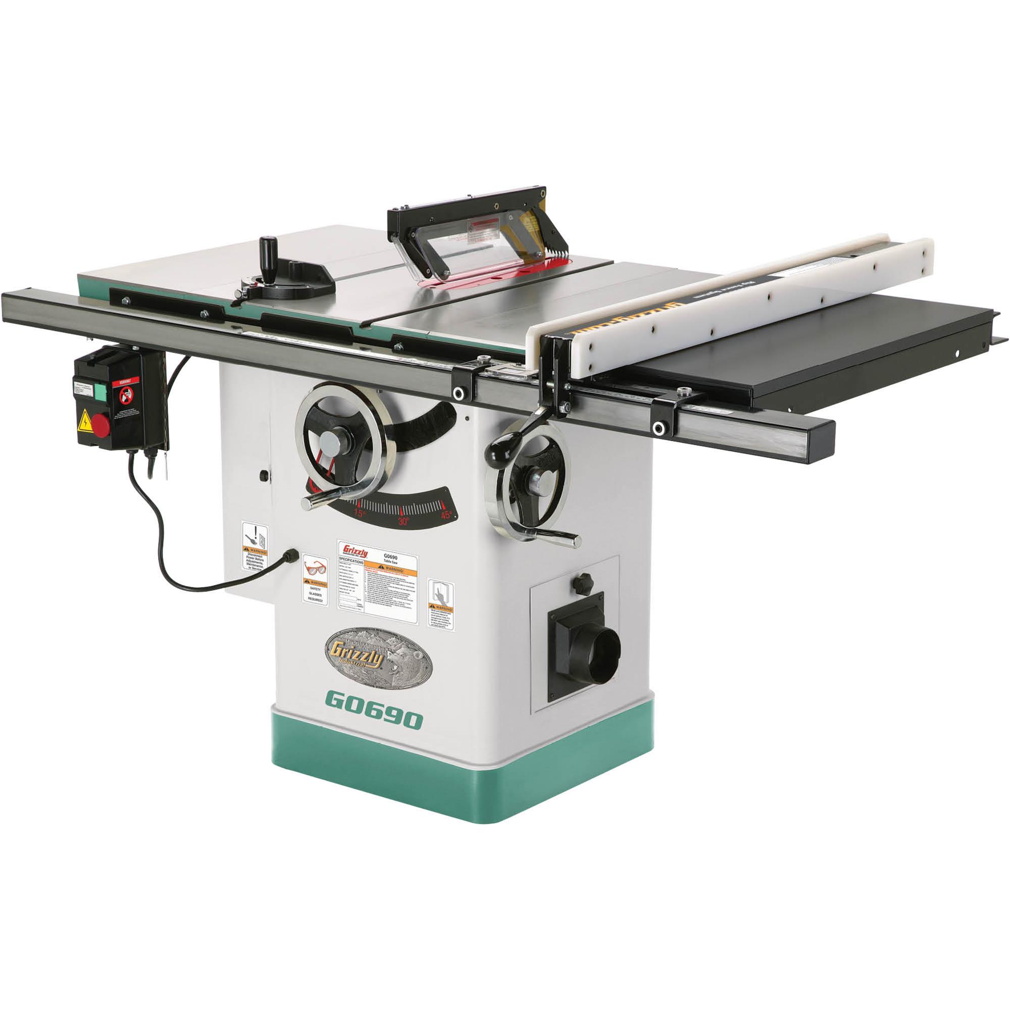 10" 3 HP 220V Cabinet Table Saw with Riving Knife - Grizzly Industrial