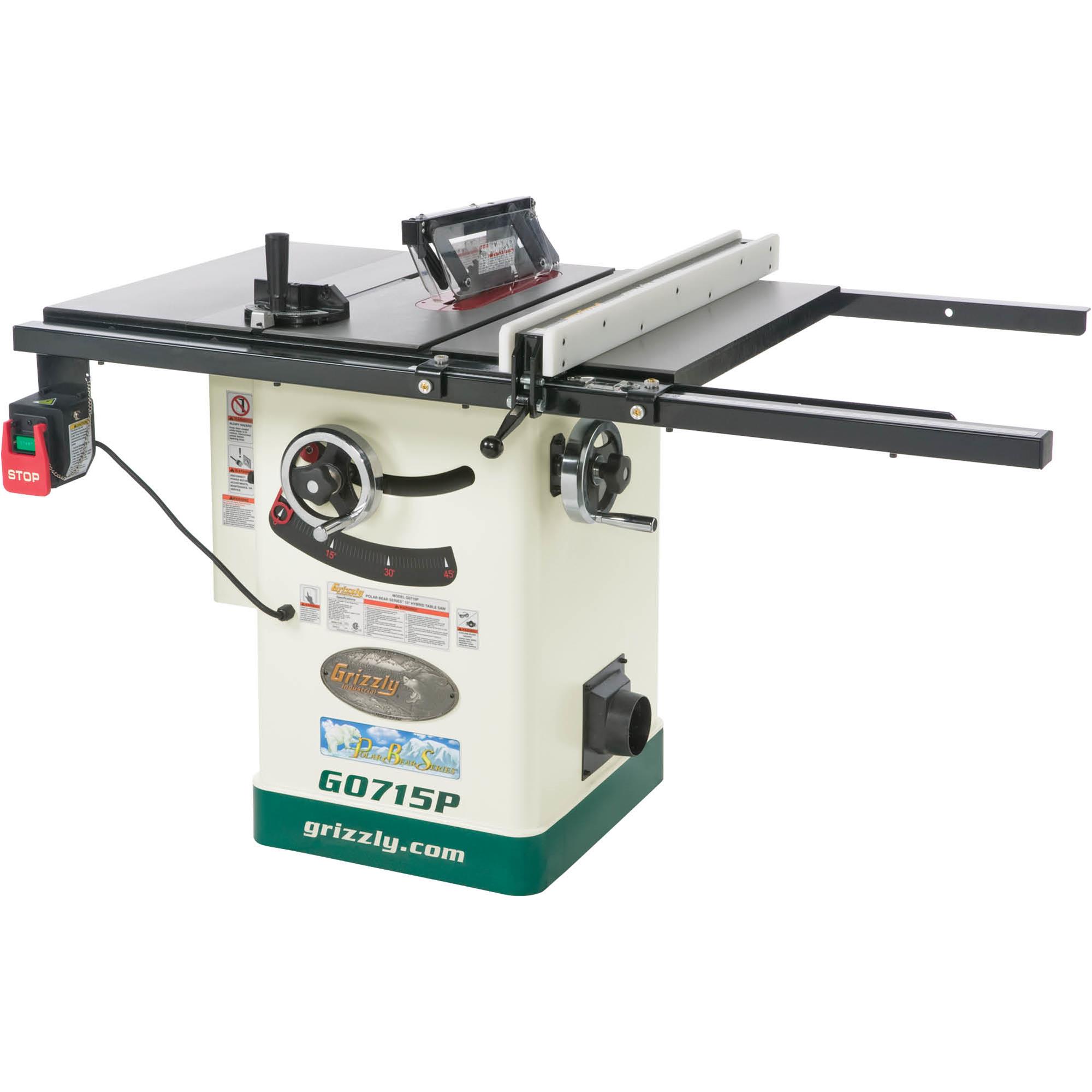 10" Hybrid Table Saw with Riving Knife, Polar Bear Series - Grizzly ...