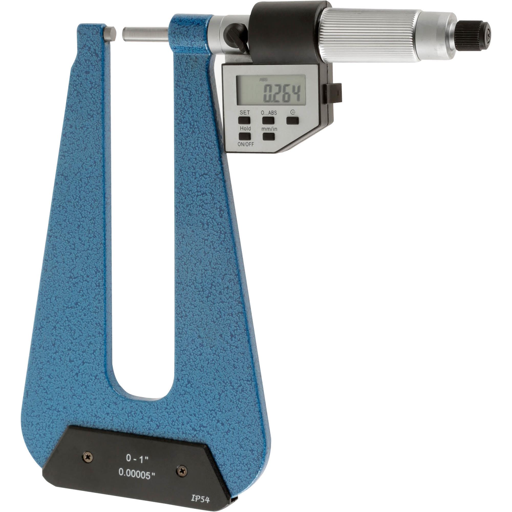 Digital Deep Throat Micrometer 0-1" - Grizzly Industrial