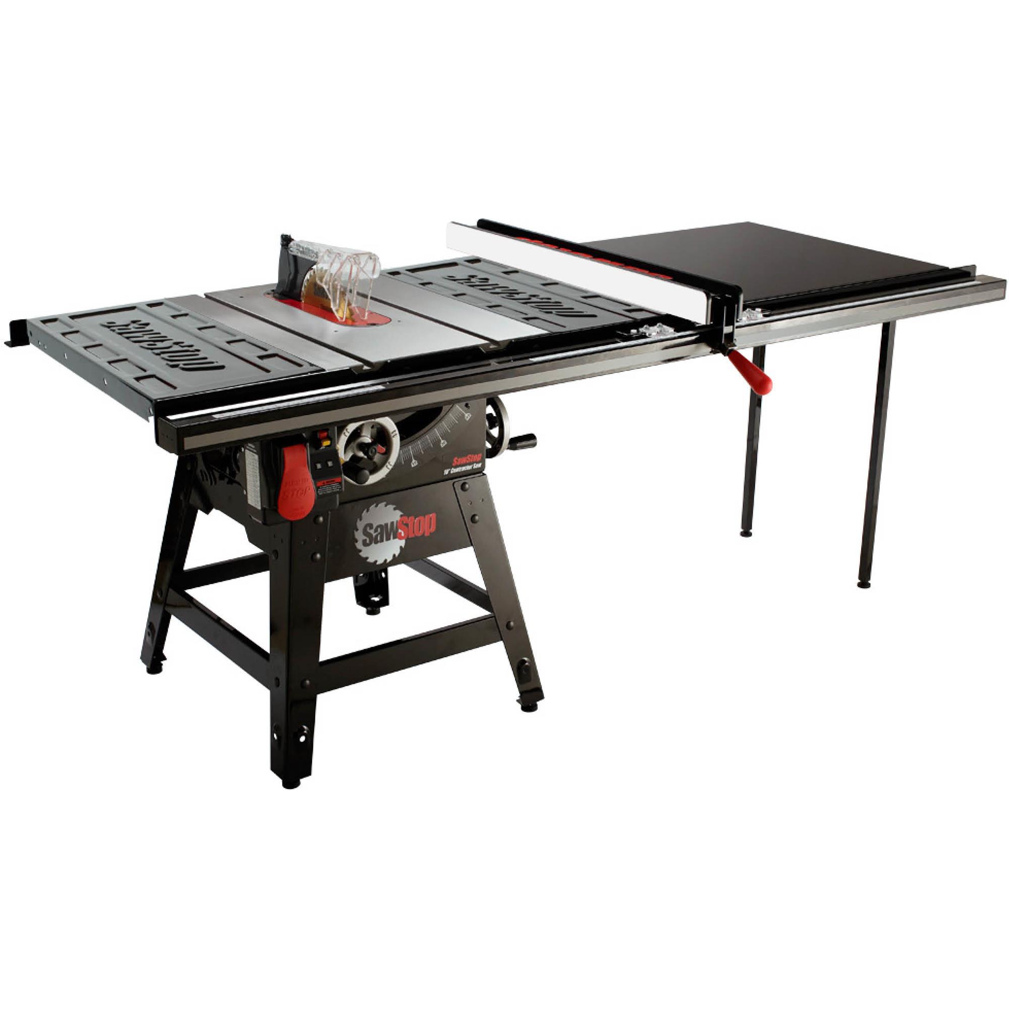10" 1-3/4 HP 120V Contractor Table Saw with Professional 52" T-Glide ...
