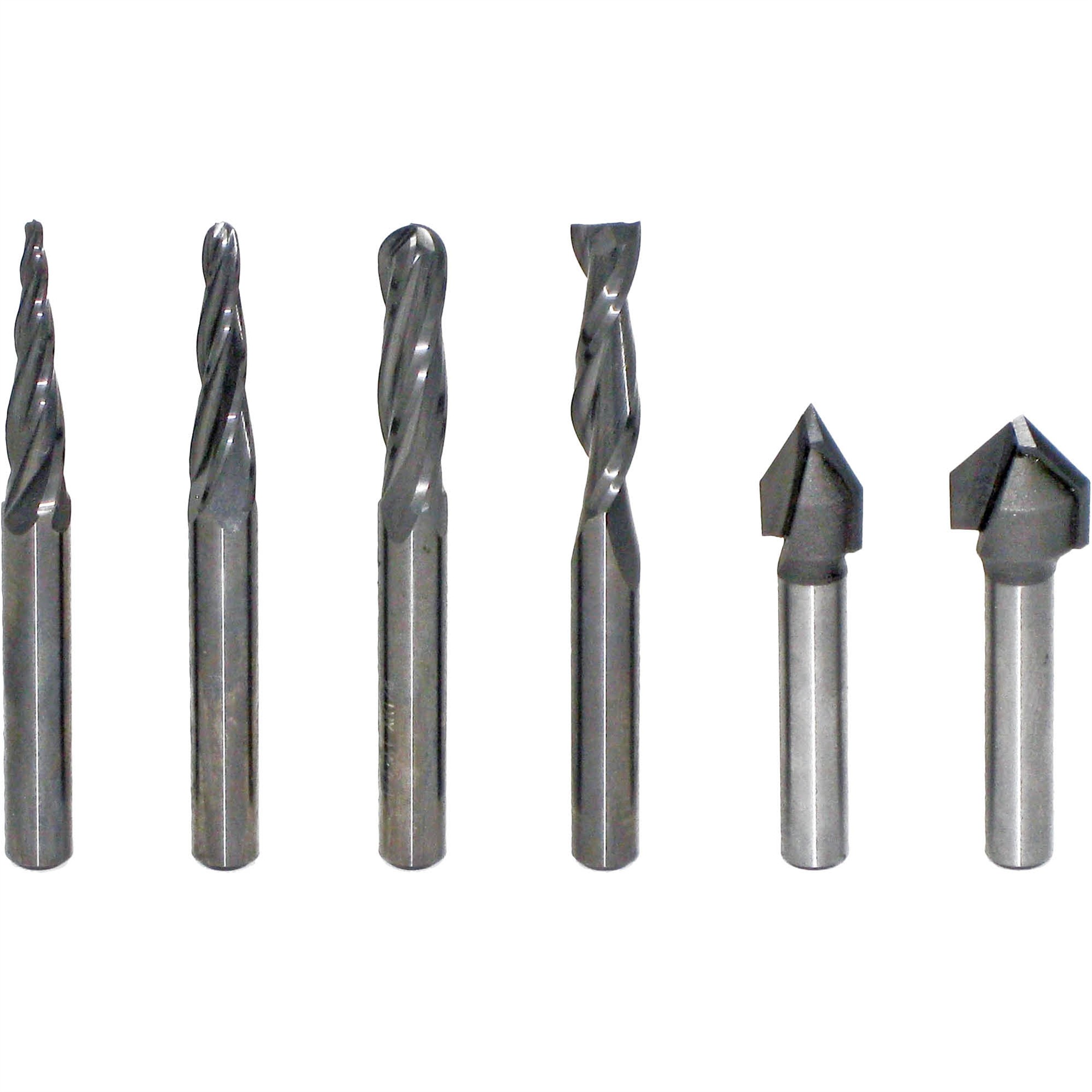 CNC Starter Bit Set, 6 Pc. - Grizzly Industrial