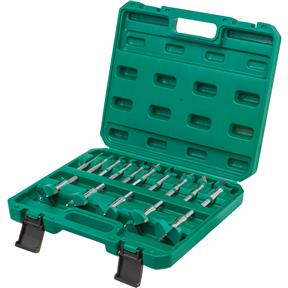 Titanium Coated Hex Shank Forstner Bit Set, 16 Pc. 1/4" - 2-1/8 ...